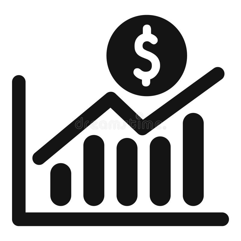 Finance Chart Showing Increasing Revenue with Dollar Coin Stock Vector ...
