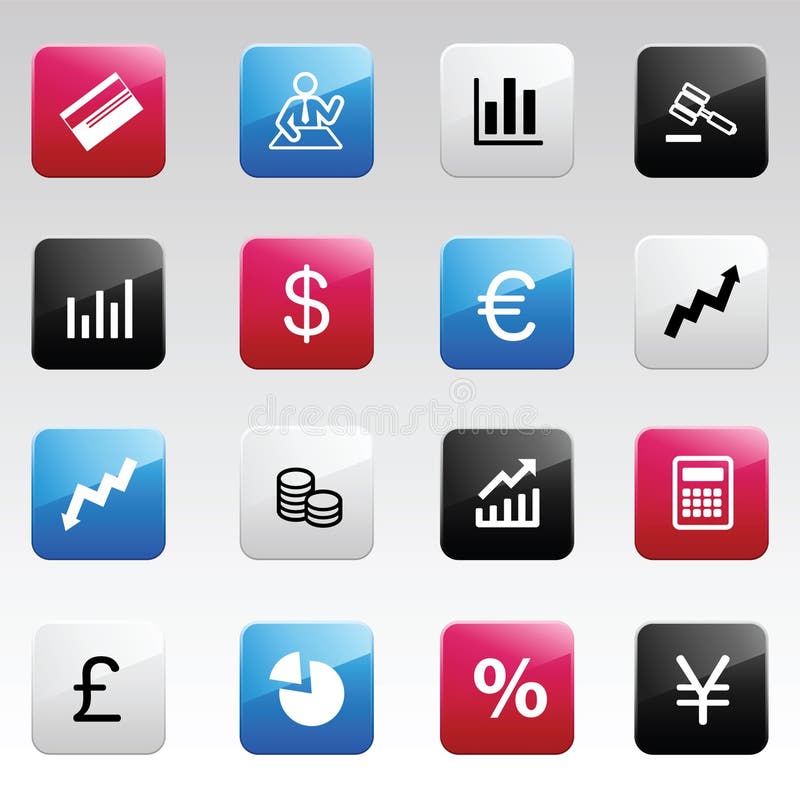 Finance color icons stock vector. Illustration of grey - 18341063
