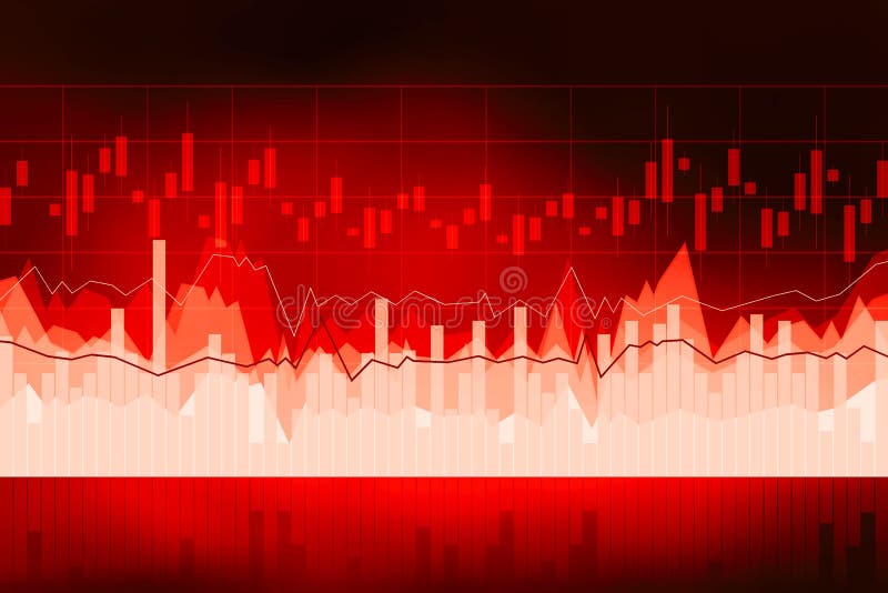 Abstract Red Financial Data Chart Stock Illustration - Illustration of ...