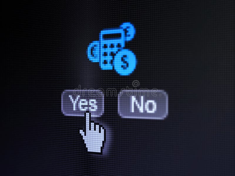 Finance Concept: Calculator on Digital Computer Screen Stock Image ...