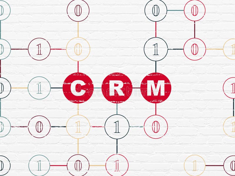 Finance Concept: CRM on Wall Background Stock Illustration ...