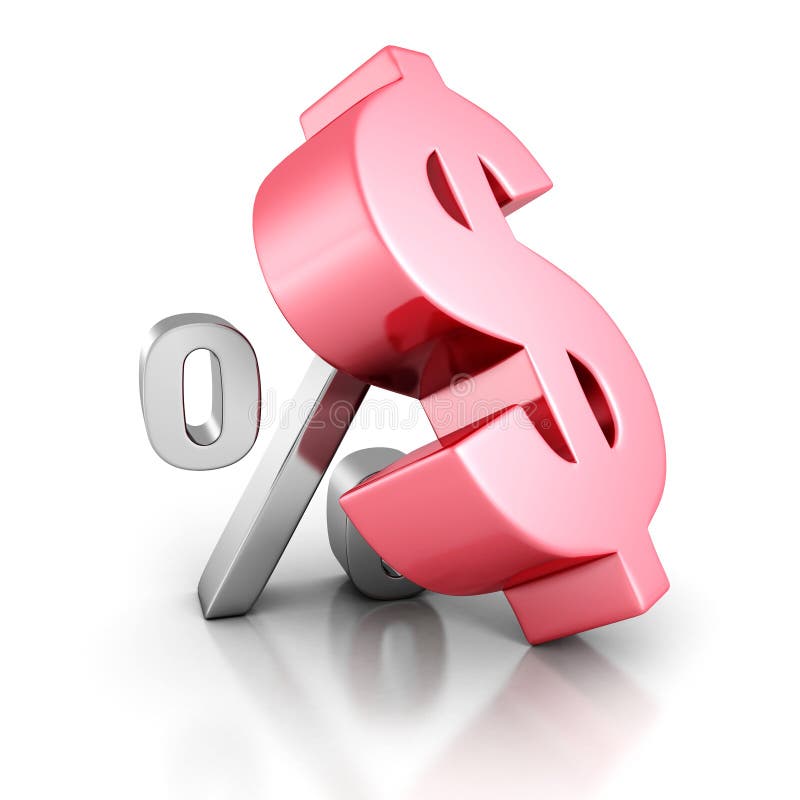 Finance Concept Dollar Currency and Percent Symbols Stock Illustration ...