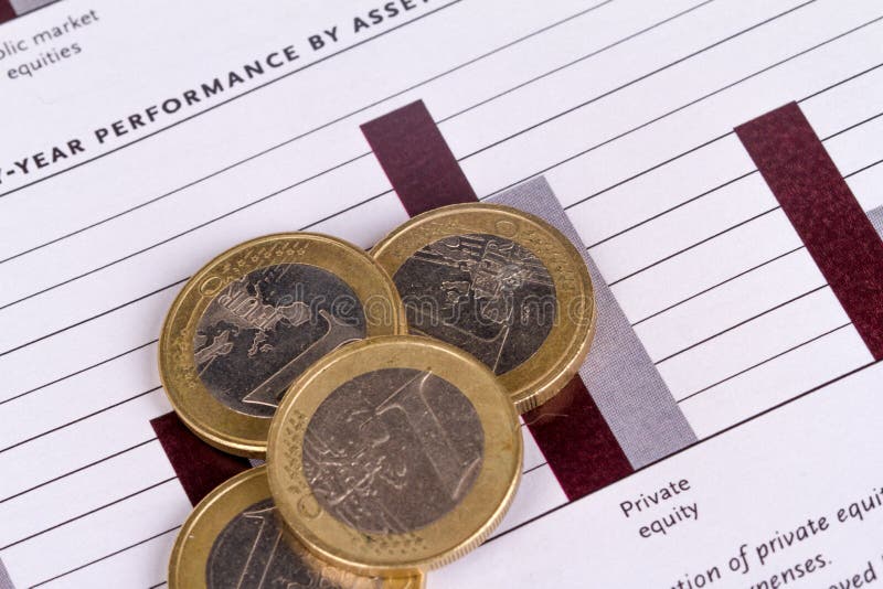 Graph Chart Management with Coins Stock Image - Image of account, chart ...