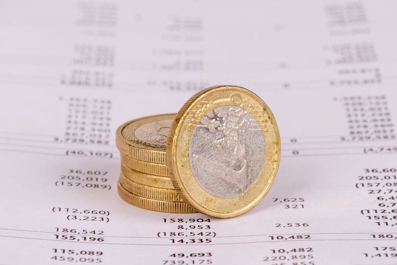 Graph Chart Management with Coins Stock Photo - Image of management ...