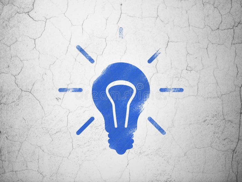 Finance Concept: Light Bulb on Wall Background Stock Illustration ...