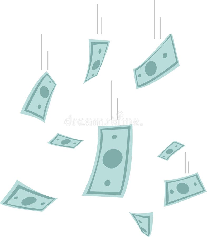 Finance Concept. Money Rain. Banknotes Falling from the Sky. 10 EPS ...