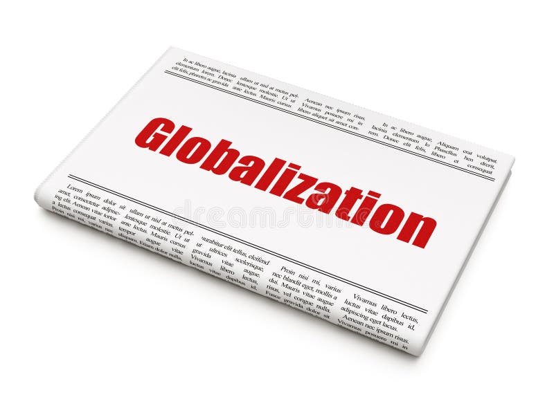Finance Concept: Newspaper Headline Globalization Stock Illustration ...
