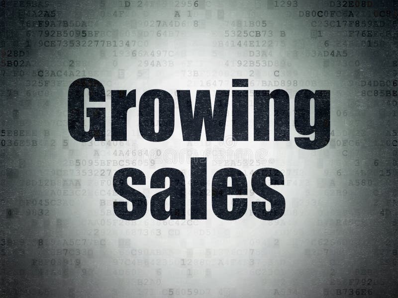 Finance Concept: Growing Sales on Digital Data Paper Background Stock ...