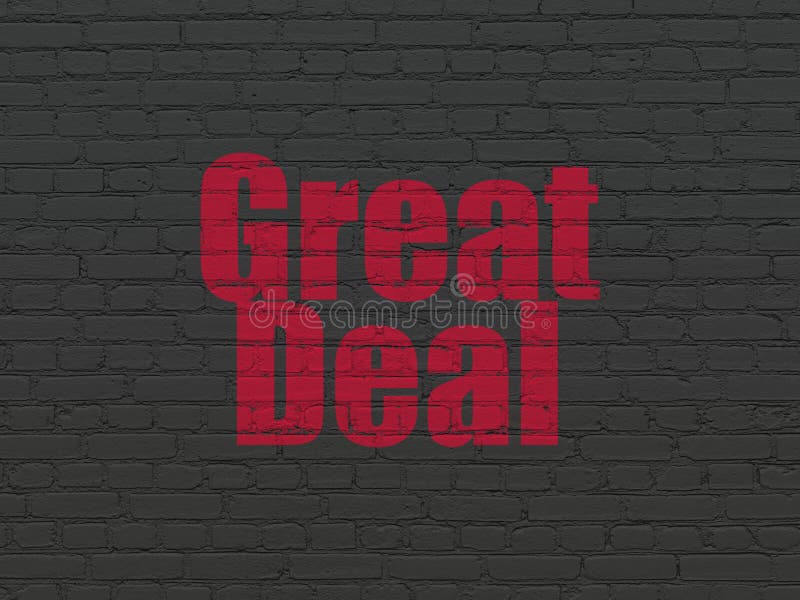 Finance Concept: Great Deal on Wall Background Stock Illustration ...