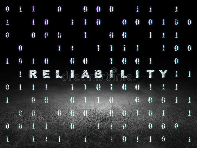 Finance Concept: Reliability in Grunge Dark Room Stock Illustration ...
