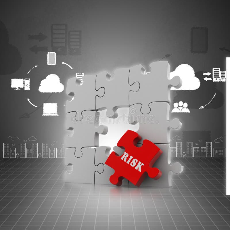 Finance Concept: Risk on Red Puzzle Piece Stock Illustration ...