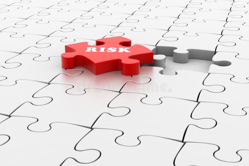 Finance Concept: Risk on Red Puzzle Piece Stock Illustration ...