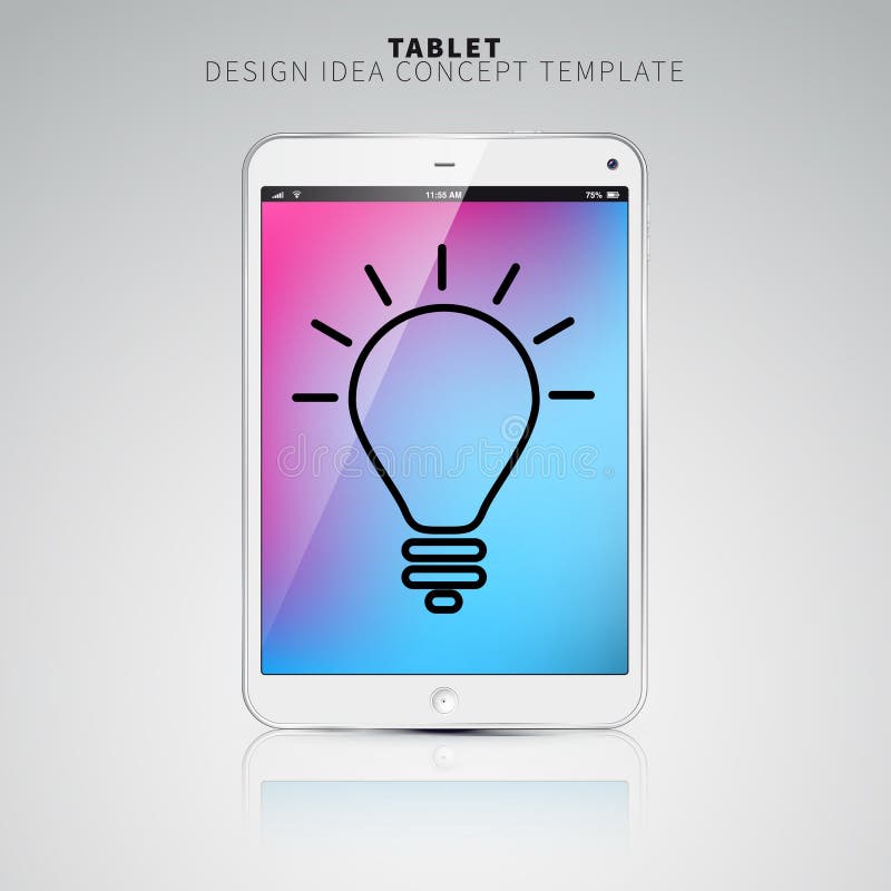 Finance Concept: Smartphone or Tablet with Light Bulb Icon on Di Stock ...