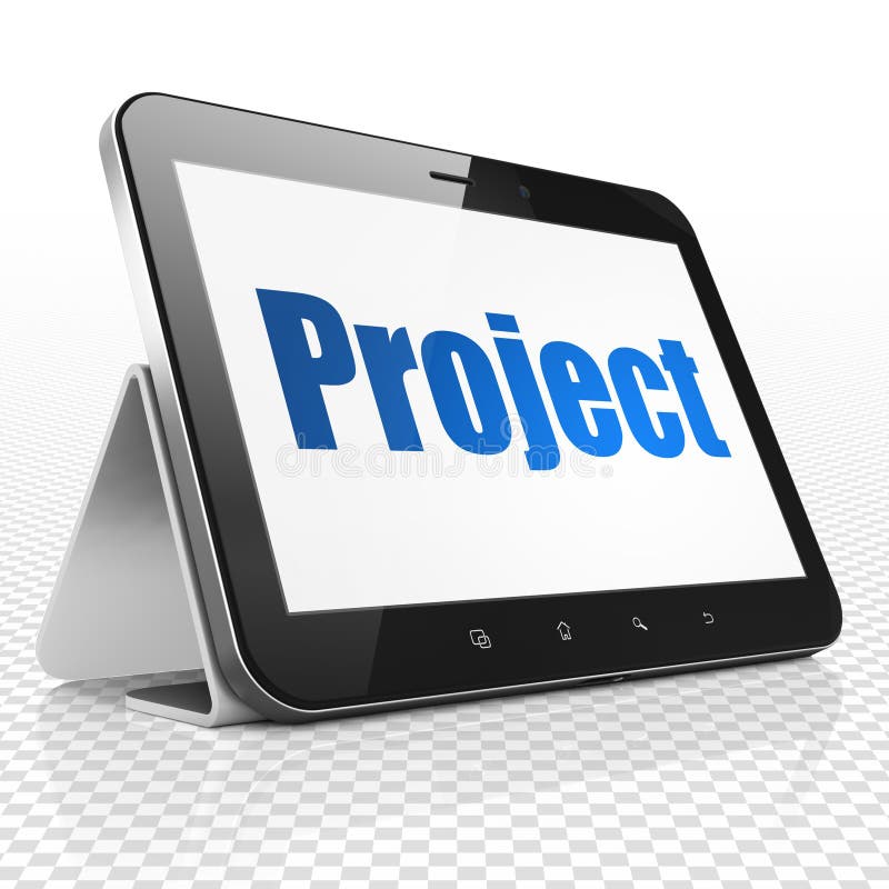 Finance Concept: Tablet Computer with Project on Display Stock ...