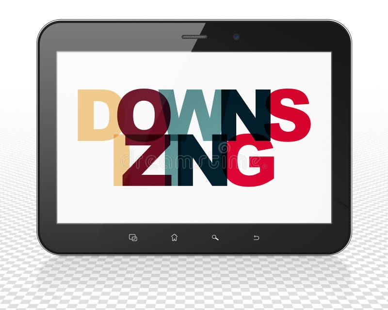 Finance Concept: Tablet Pc Computer with Downsizing on Display Stock ... Finance Concept: Tablet Pc Computer with Downsizing on Display Stock ...