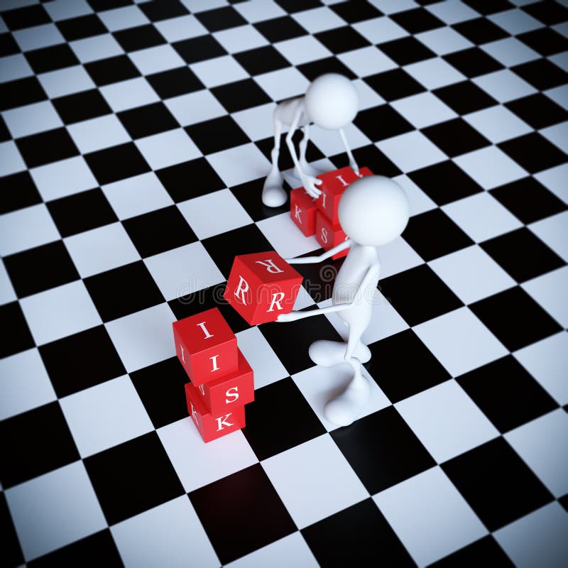 Finance Concept. Two White Characters Stacking Red Cubes Stock ...