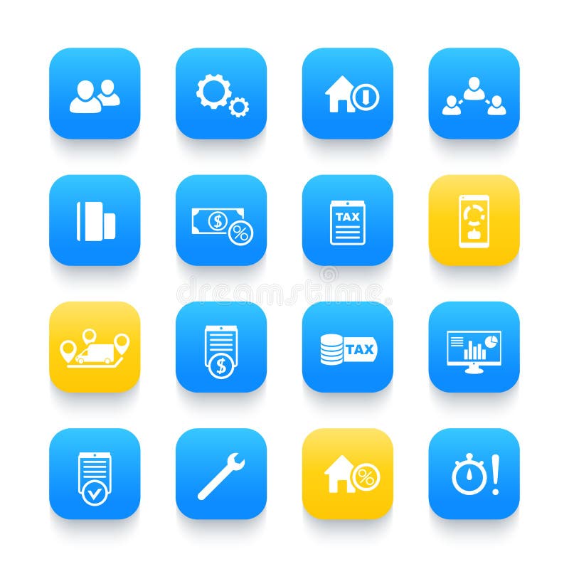 16 Finance, Costs, Payroll, Invoice, Bill Icons Stock Vector ...