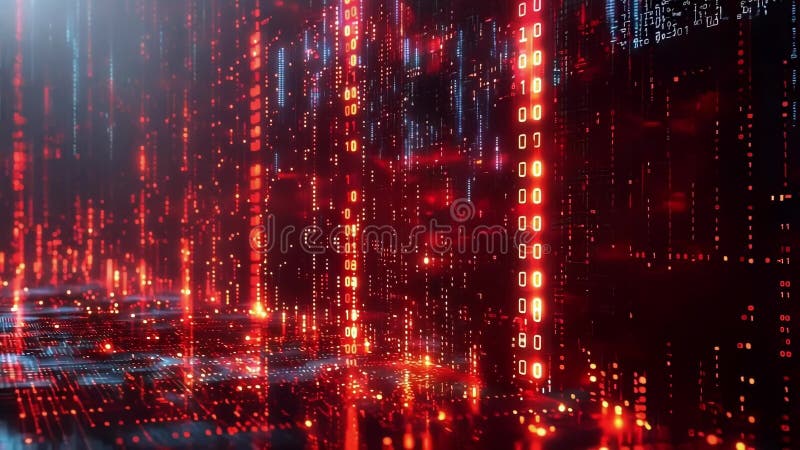 Big Data Forming from Flying Cubes Creating Futuristic Server Room ...