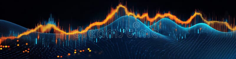 Finance Data Visualization, Minimalist Design Element with Blue and ...