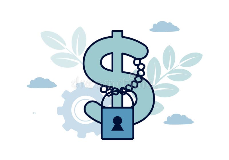 Finance. Debt. Dollar Sign on Which a Chain with a Padlock Hangs, the ...