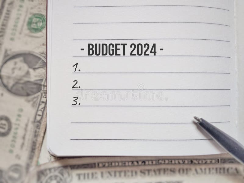 Finance and Economy Concept. Budget 2024 Text on Book Background Stock ...