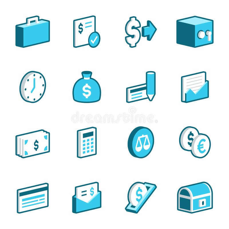 Finance and Economy Icons stock vector. Illustration of calculator ...