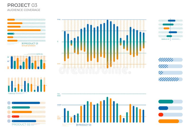 Finance Elements Charts in Color. Vector Illustration. Stock ...