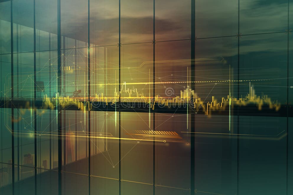 Finance Elements Charts in Gold. Bitmap Illustration. Stock ...