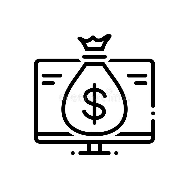 Black Line Icon for Finance, Business and Money Stock Vector ...