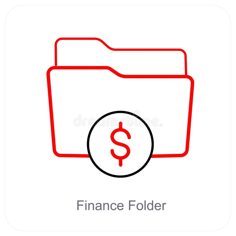Finance Folder and Folder Icon Concept Stock Vector - Illustration of ...