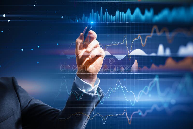 Finance and Forex Trading Technology and Methods Concept with ...