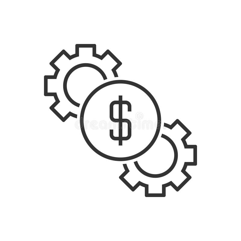 Money Setting Icon - Finance Gear Icon Stock Vector - Illustration of ...