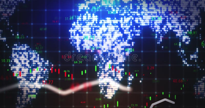 Finance, Global and Digital with a World, Map or Globe for Tracking ...