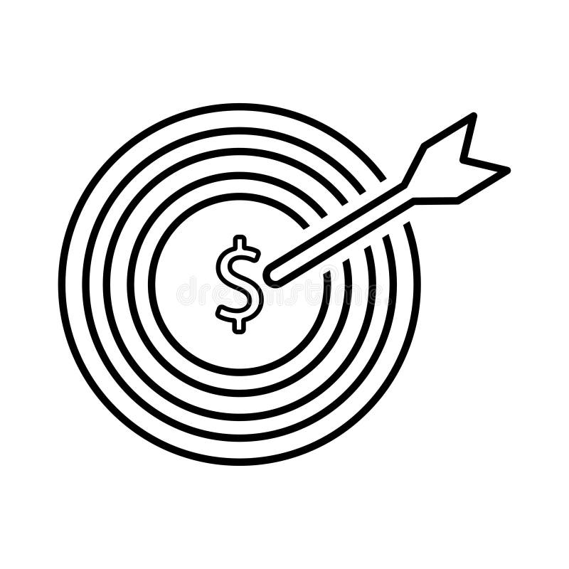 Finance Goal Target Icon in Line Style Stock Vector - Illustration of ...
