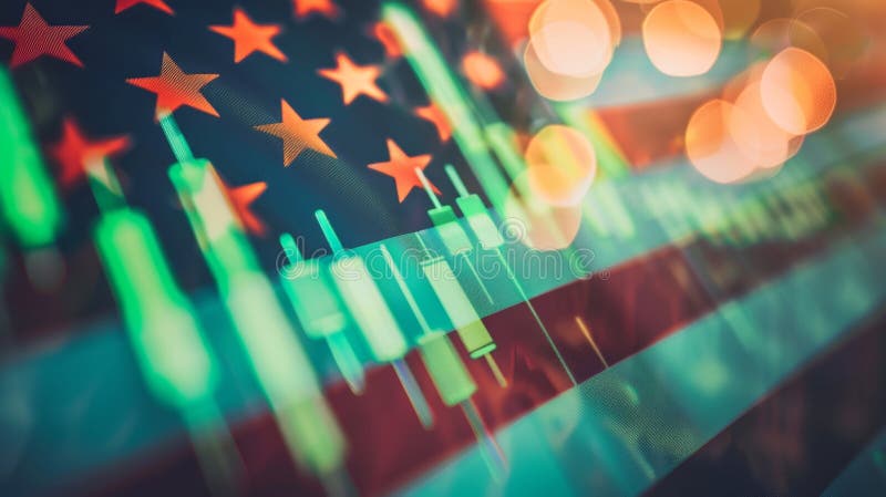 The Finance Graph and American Flag..AI Generated Image Stock Image ...