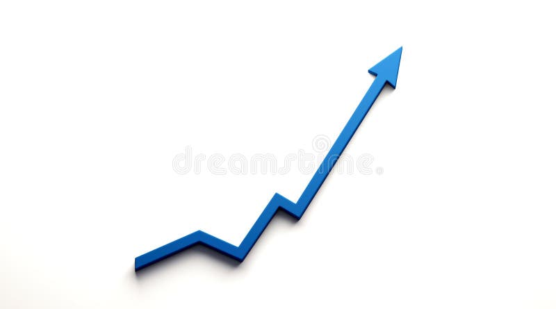 Graph Arrow of Improvement. 3D Render Illustration. Stock Illustration ...