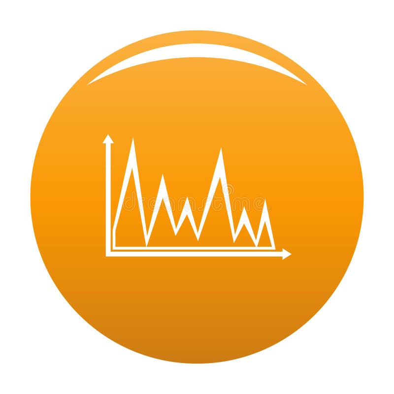 Finance Graph Icon Vector Orange Stock Vector - Illustration of concept ...