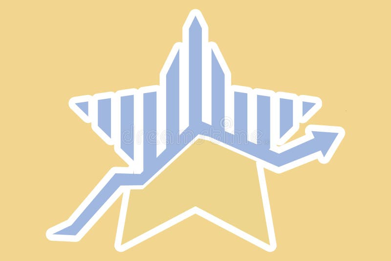 Finance Graph Star Vector Logo Sticker Design. Logo Template for ...
