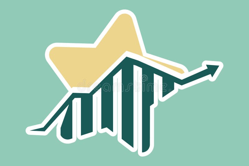 Finance Graph Star Vector Logo Sticker Design. Logo Template for ...