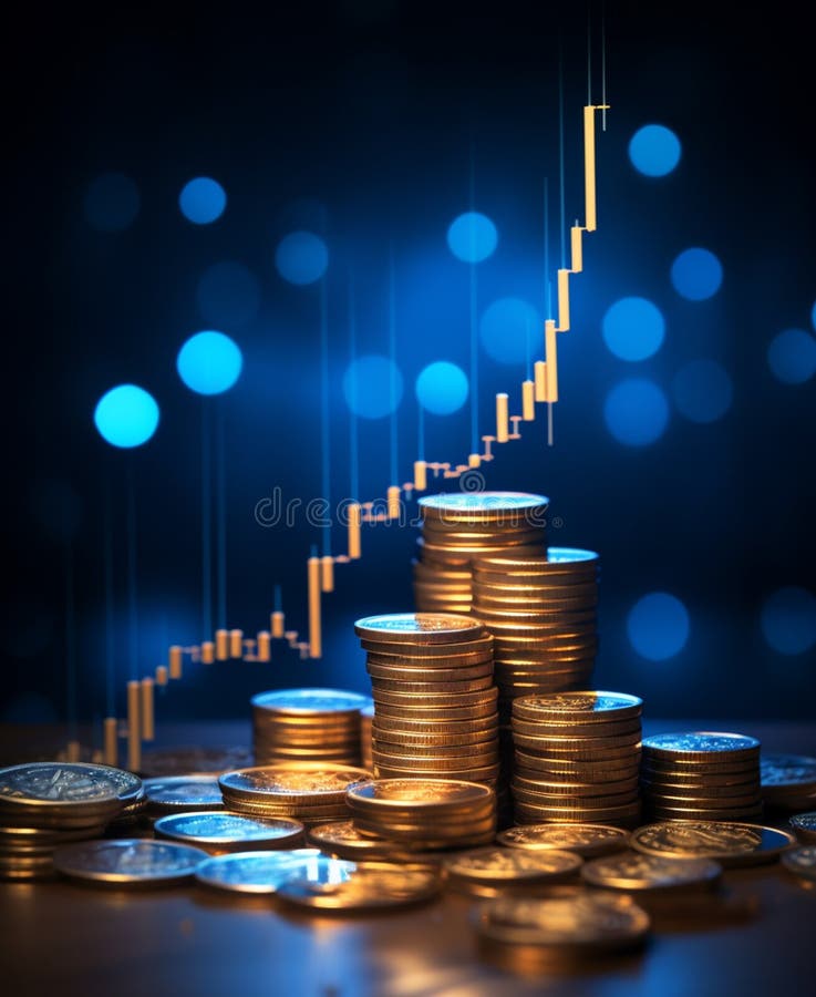 Finance Growth Chart Shows Currency Coin Banking Success Generated by ...