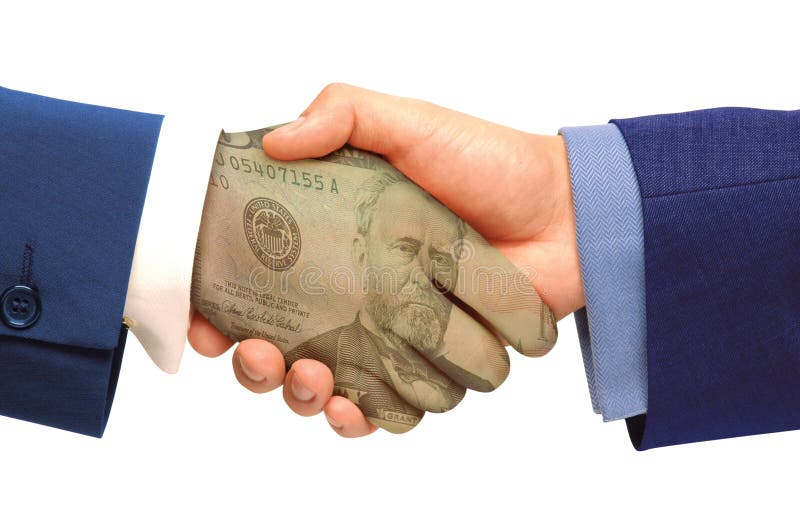 Handshake with money stock photo. Image of finance, banknote - 19779950