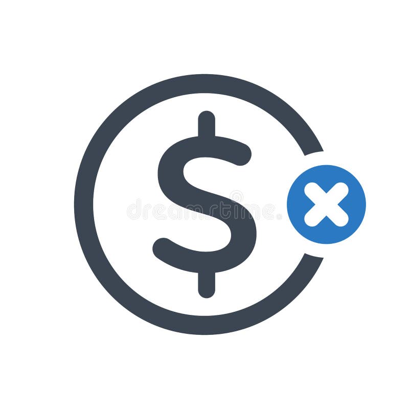 Finance Icon with Cancel Sign. Finance Icon and Close, Delete, Remove ...
