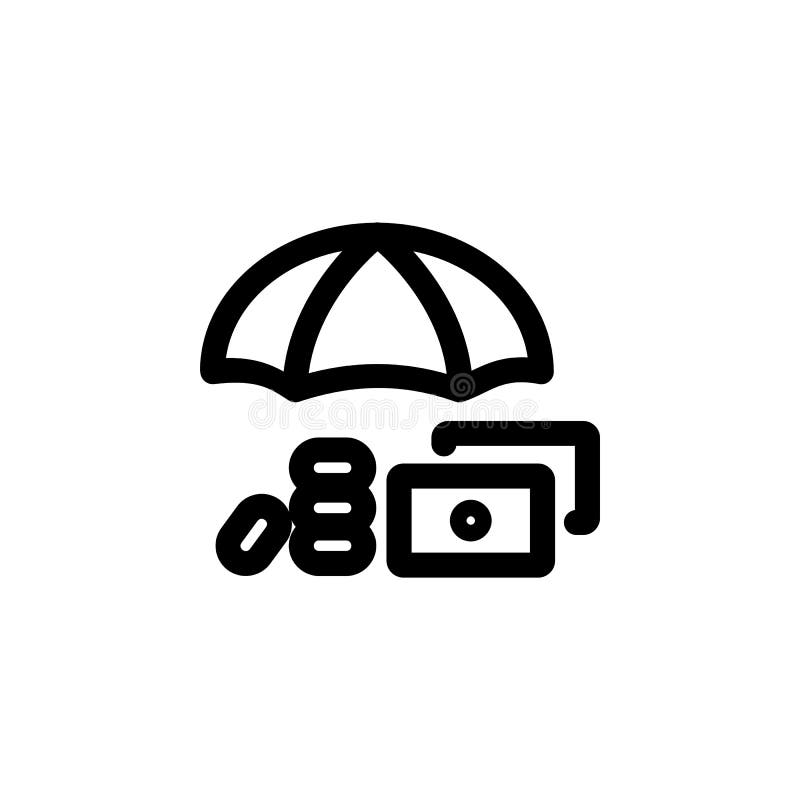 Finance Icon, Insurance Icon Design Line Style. Perfect for Application ...