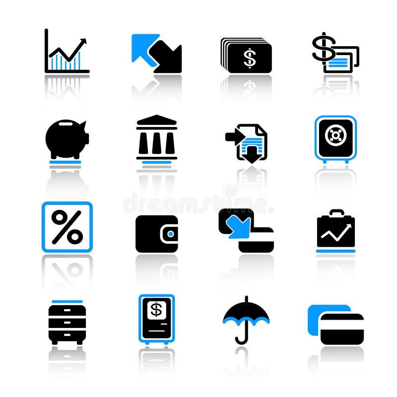 Finance Icons - Blue Series Stock Vector - Illustration of balance ...