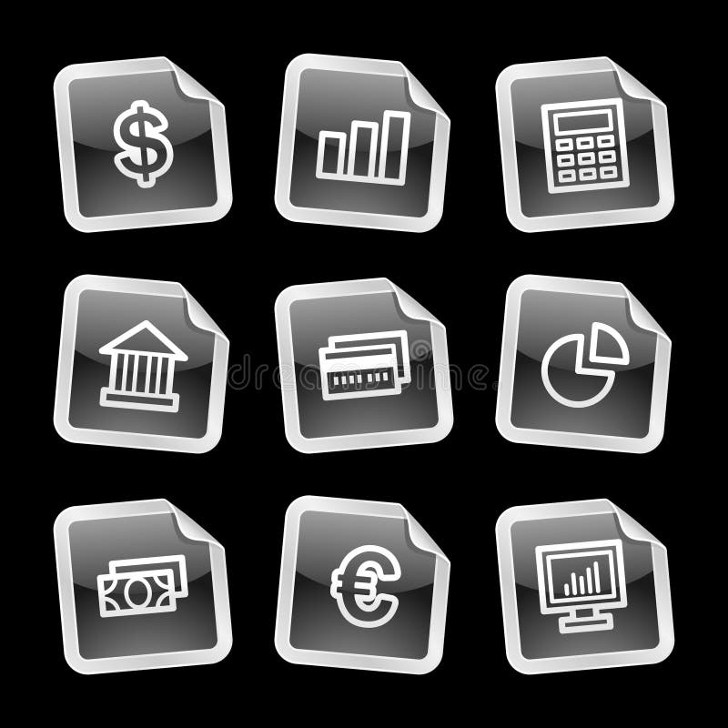 Red sticker finance icons stock vector. Illustration of circle - 3562864