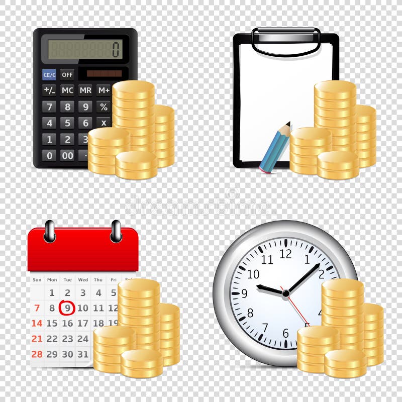 Finance Icons Isolated on Transparent Background Stock Vector ...