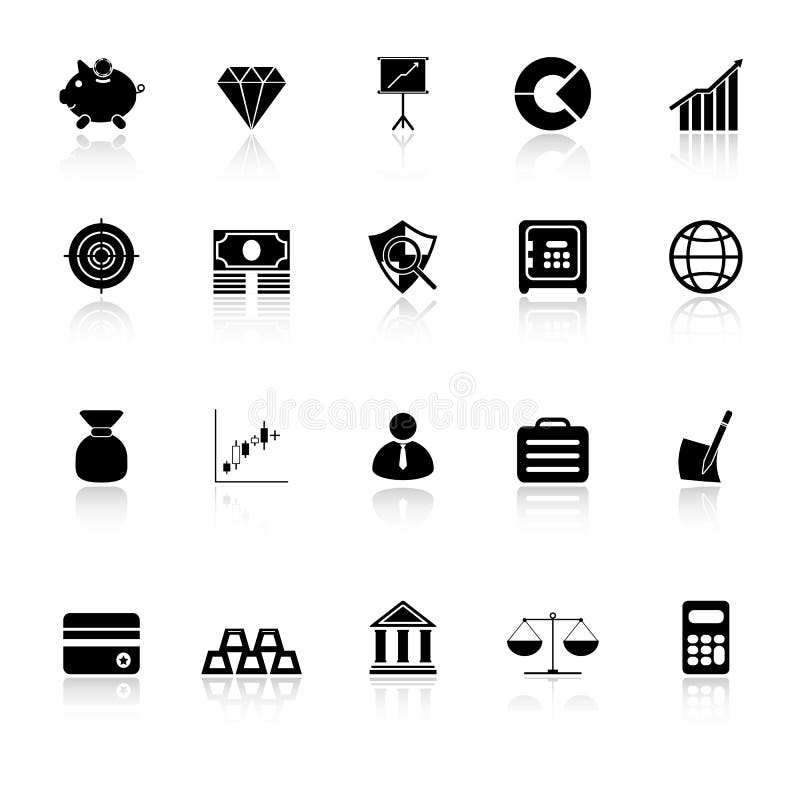 Reflect Finance Icon Set stock vector. Illustration of paint - 17295992