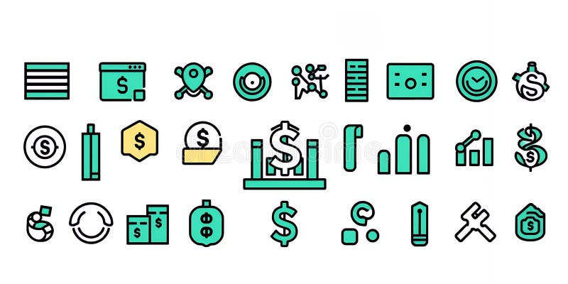 Finance Icons Set Business Money Green Vector Graphic Design Web App ...