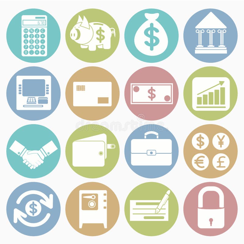 Finance icons set stock vector. Illustration of money - 41167851