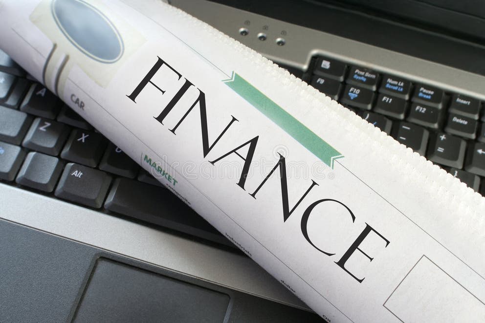 Finance laptop stock photo. Image of blank, headlines - 5477402